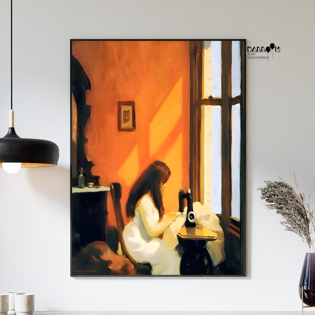Edward Hopper, Girl at a Sewing Machine, 1921, Hopper Wall Poster ...