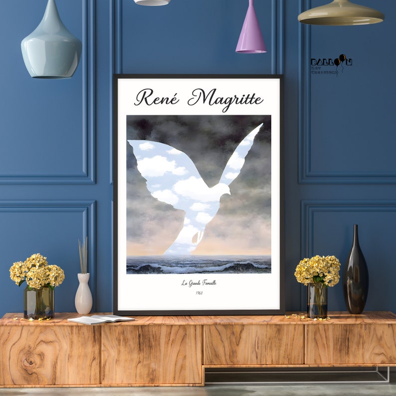 Rene Magritte, La Grande Famaille, 1963, Rene Magritte Poster, Magritte ...