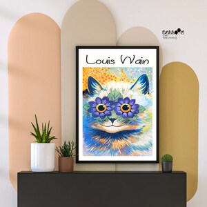Louis Wain, Louis Wain Cat Poster, Illustration Poster, Home Wall Art ...