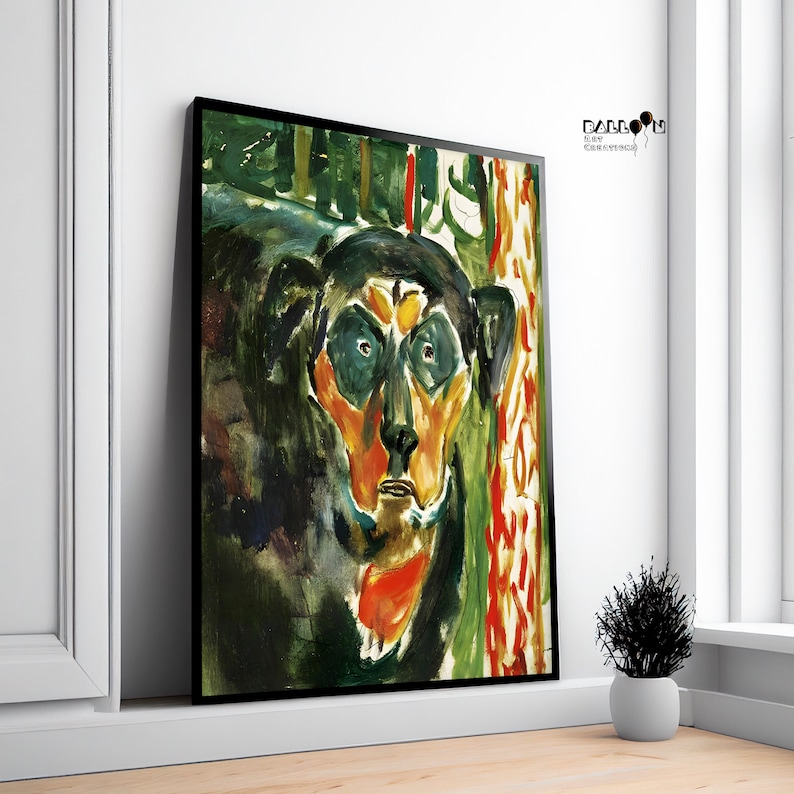 Edvard Munch, Head of a Dog, 1930, Edvard Munch Print, Portrait Art ...