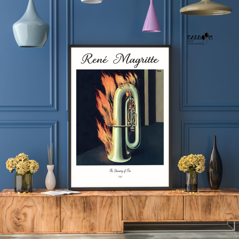 Rene Magritte, the Discovery of Fire, 1935, Rene Magritte Poster ...