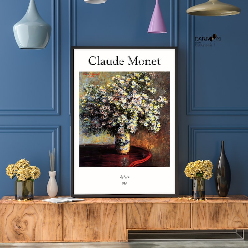 Claude Monet, Asters, 1880, Cartel de Monet, Arte Impresionista ...