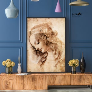 Leonardo Da Vinci, Woman's Head, 1473, Da Vinci Print, Renaissance ...