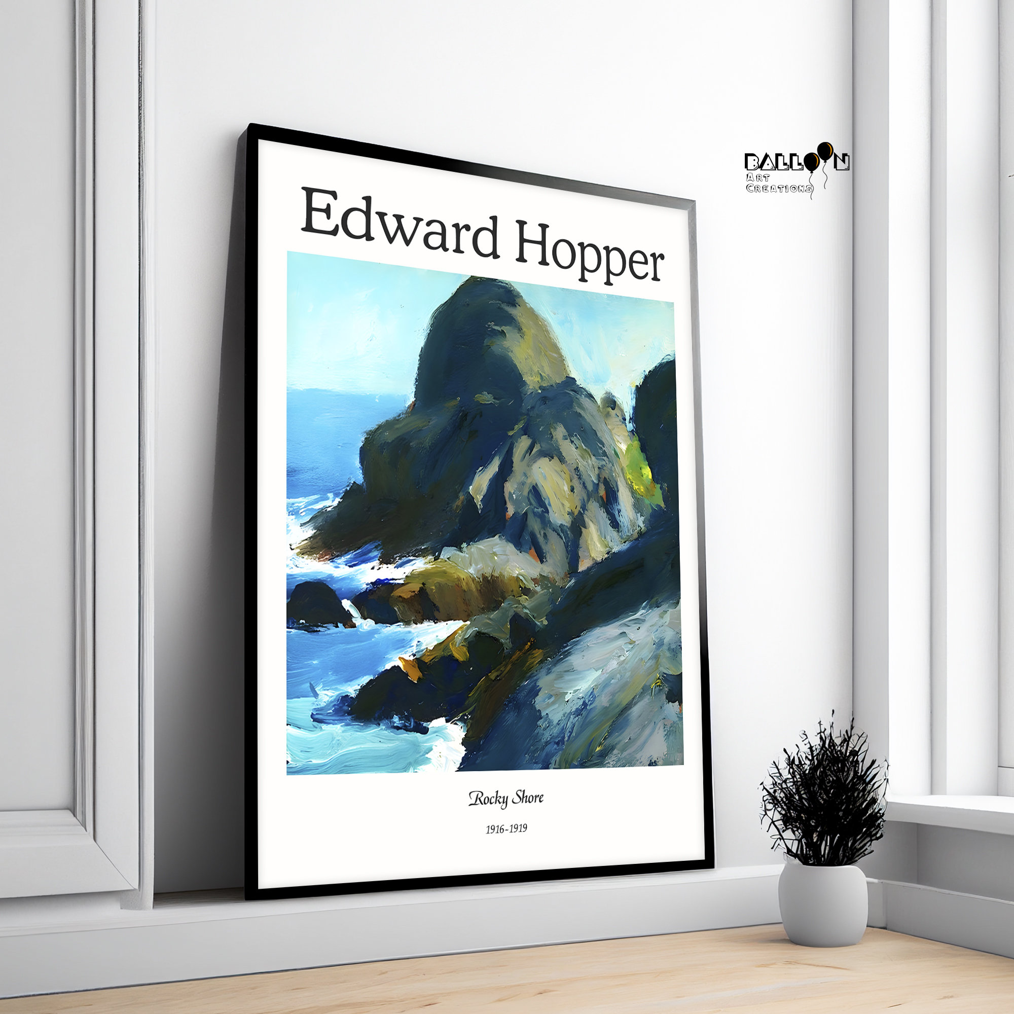 Edward Hopper, Rocky Shore, 1916-1919, Hopper Wall Poster, Exhibition ...