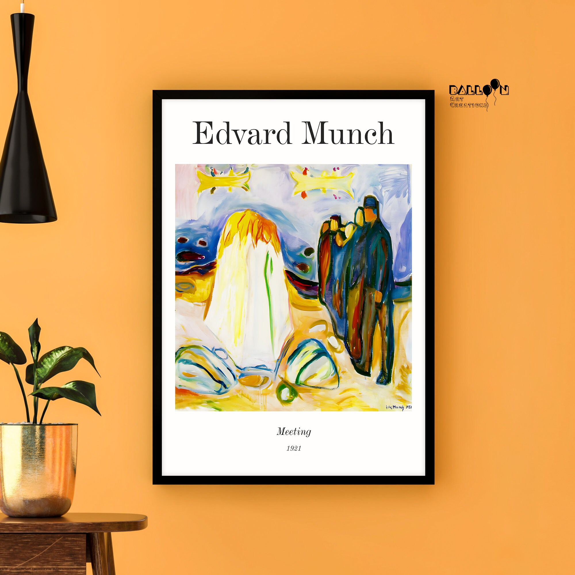 Edvard Munch, Meeting, 1921, Portrait Art, Edvard Munch Poster, Wall ...