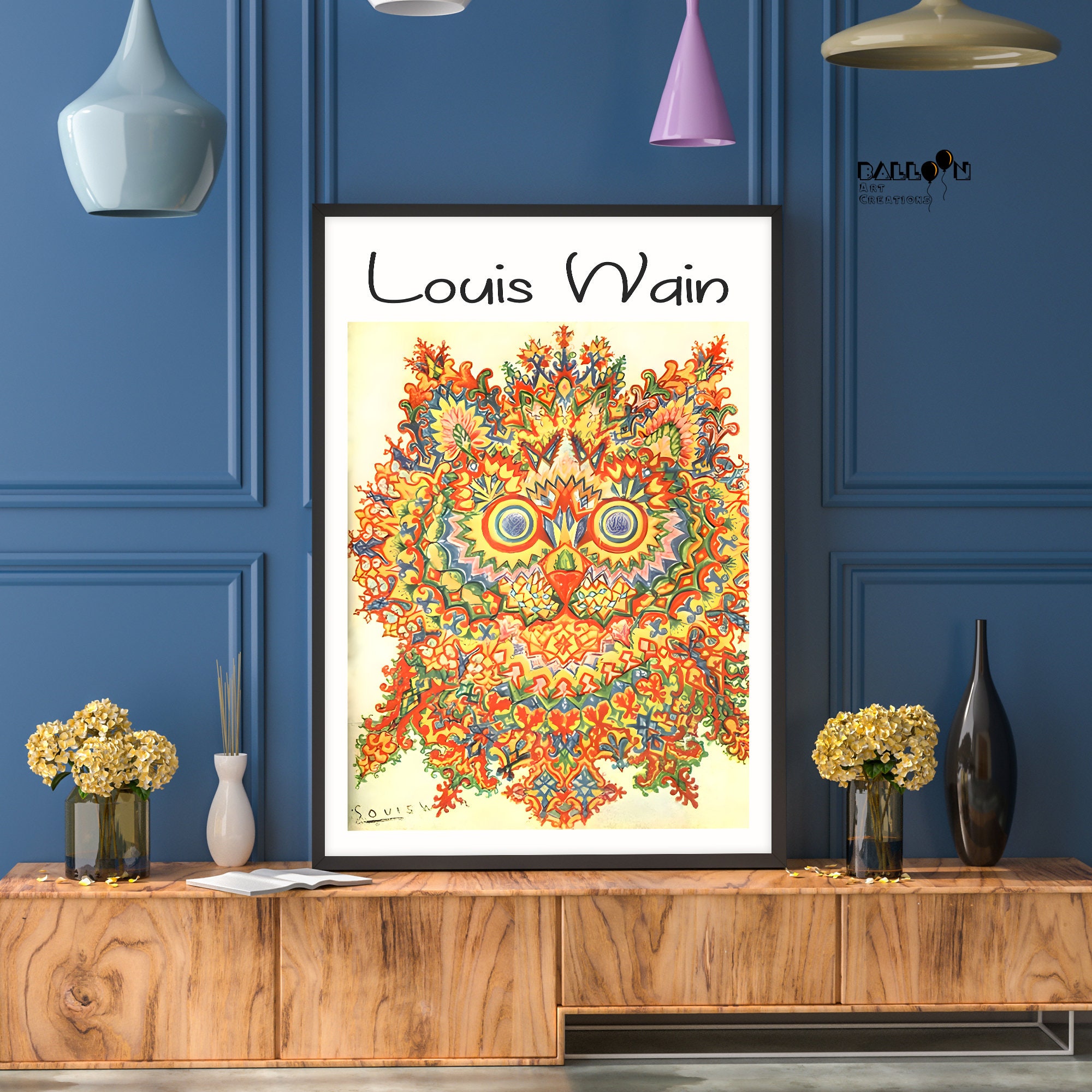 Louis Wain, Louis Wain Cat Poster, Illustration Poster, Gift Idea ...