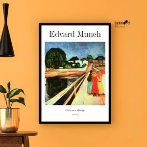 Edvard Munch, Girls on a Bridge, 1899-1900, Edvard Munch Poster, Wall ...