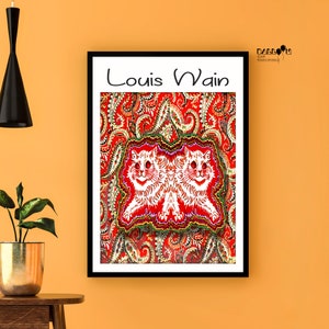 Louis Wain, Louis Wain Cat Poster, Illustration Poster, Animal Print ...
