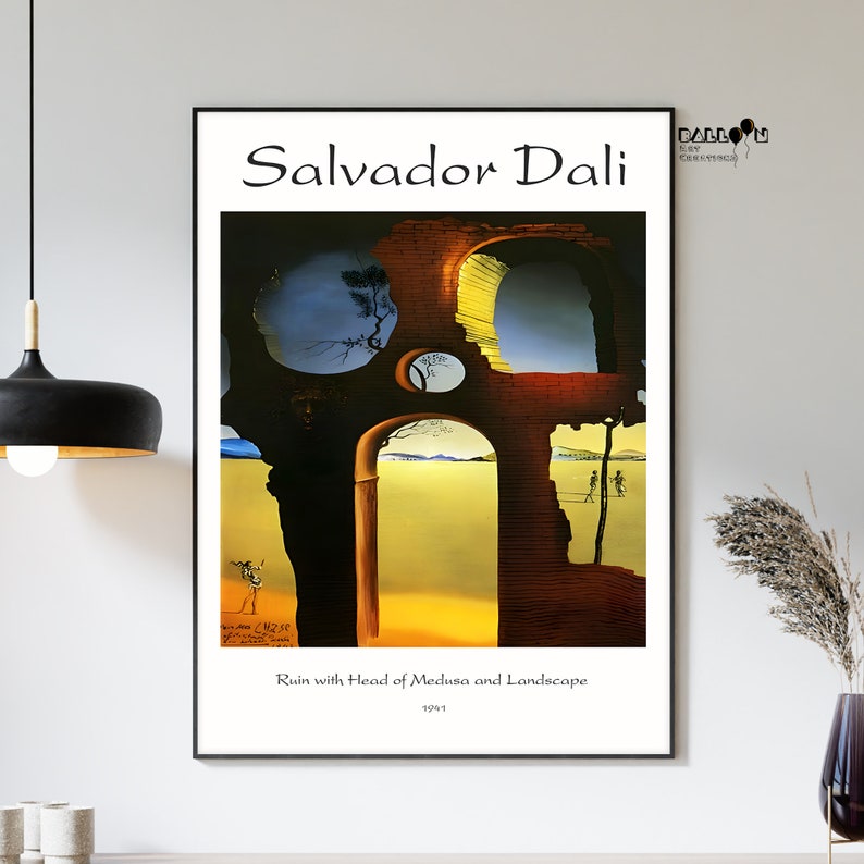 Salvador Dali, Ruin With Head of Medusa and Landscape, 1941, Salvador ...