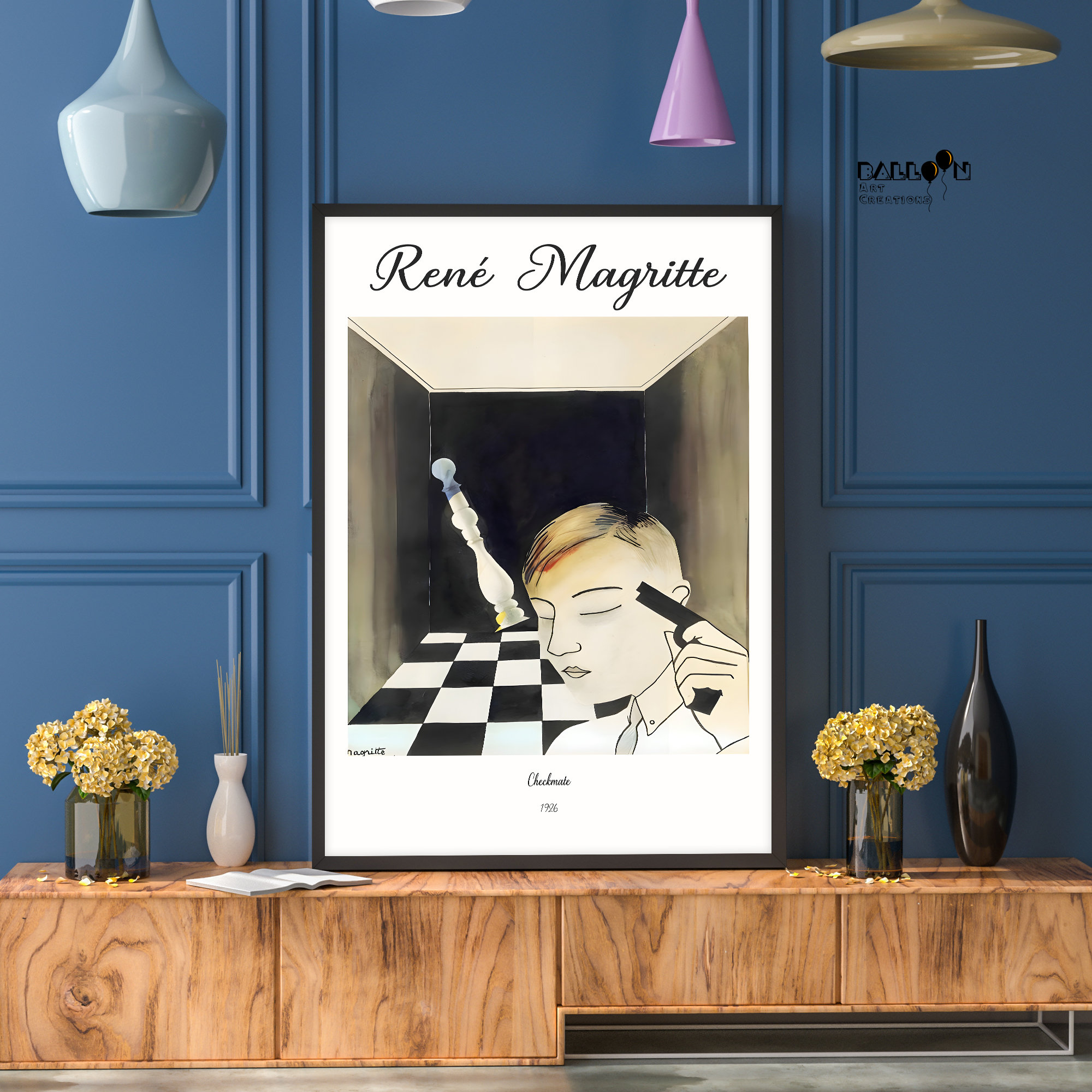 Rene Magritte, Checkmate, 1926, Rene Magritte Print, Surrealism Art ...