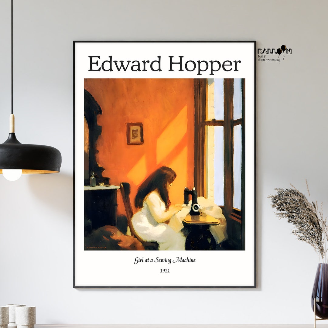 Edward Hopper, Girl at a Sewing Machine, 1921, Edward Hopper Poster ...