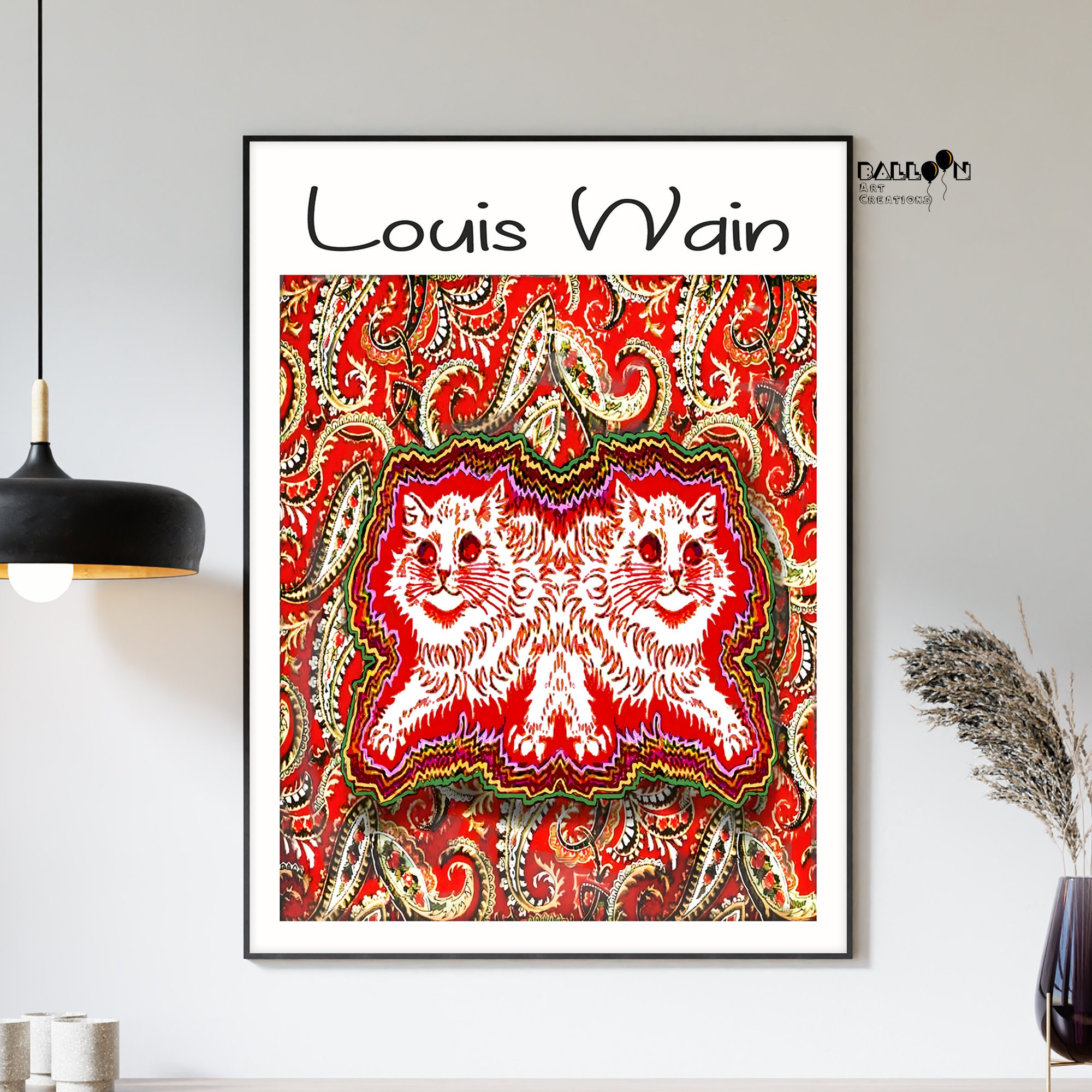 Louis Wain, Louis Wain Cat Poster, Illustration Poster, Animal Print ...