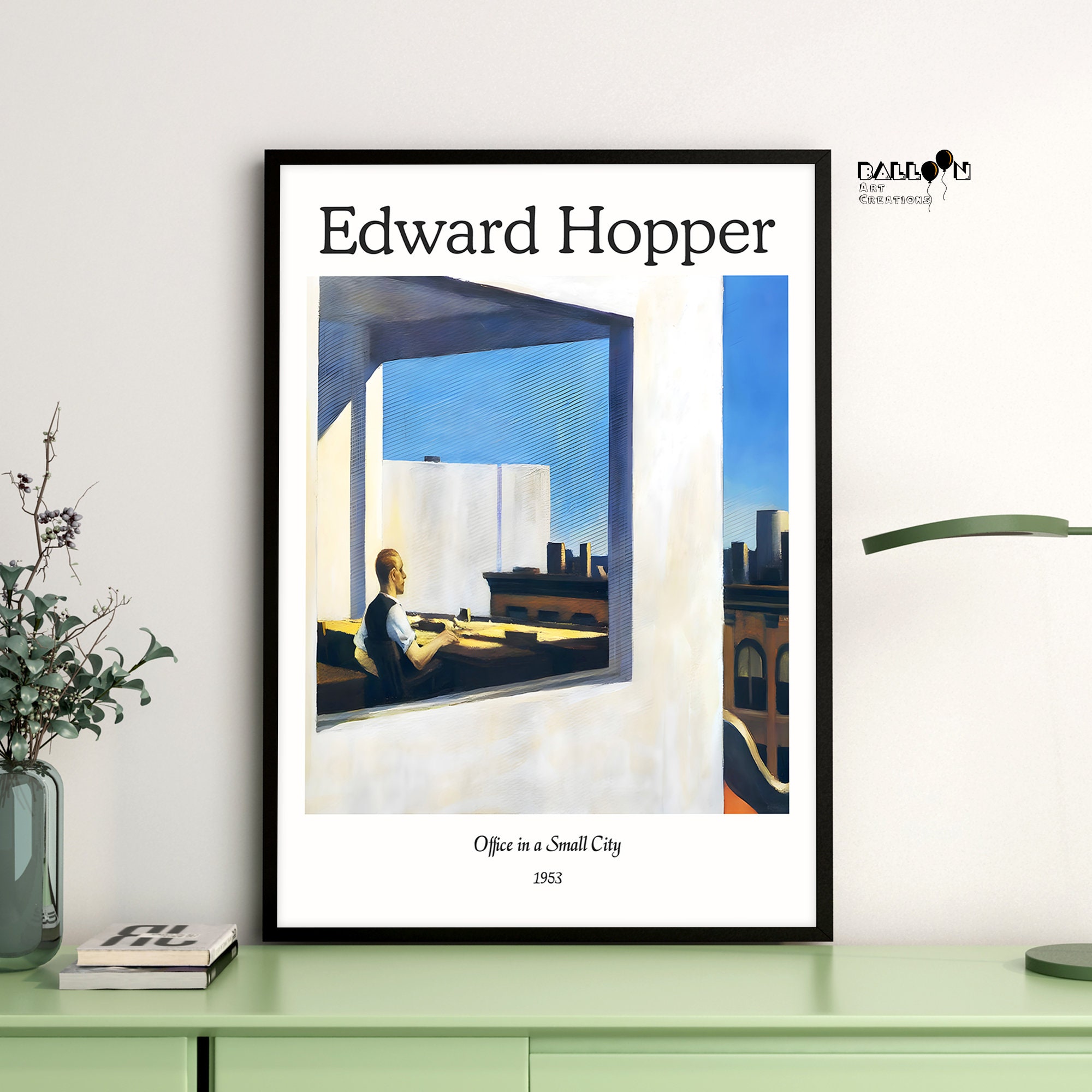 Edward Hopper, Office in a Small City, 1953, Edward Hopper Poster ...