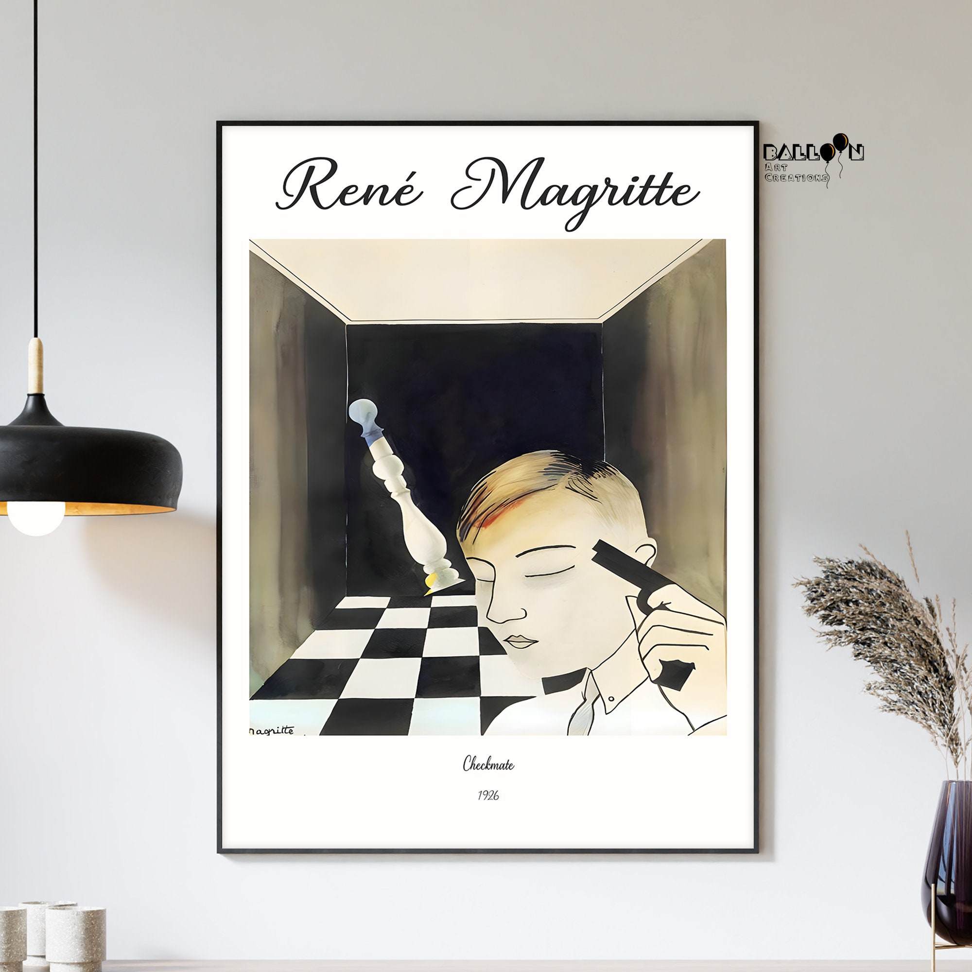 Rene Magritte, Checkmate, 1926, Rene Magritte Print, Surrealism Art ...