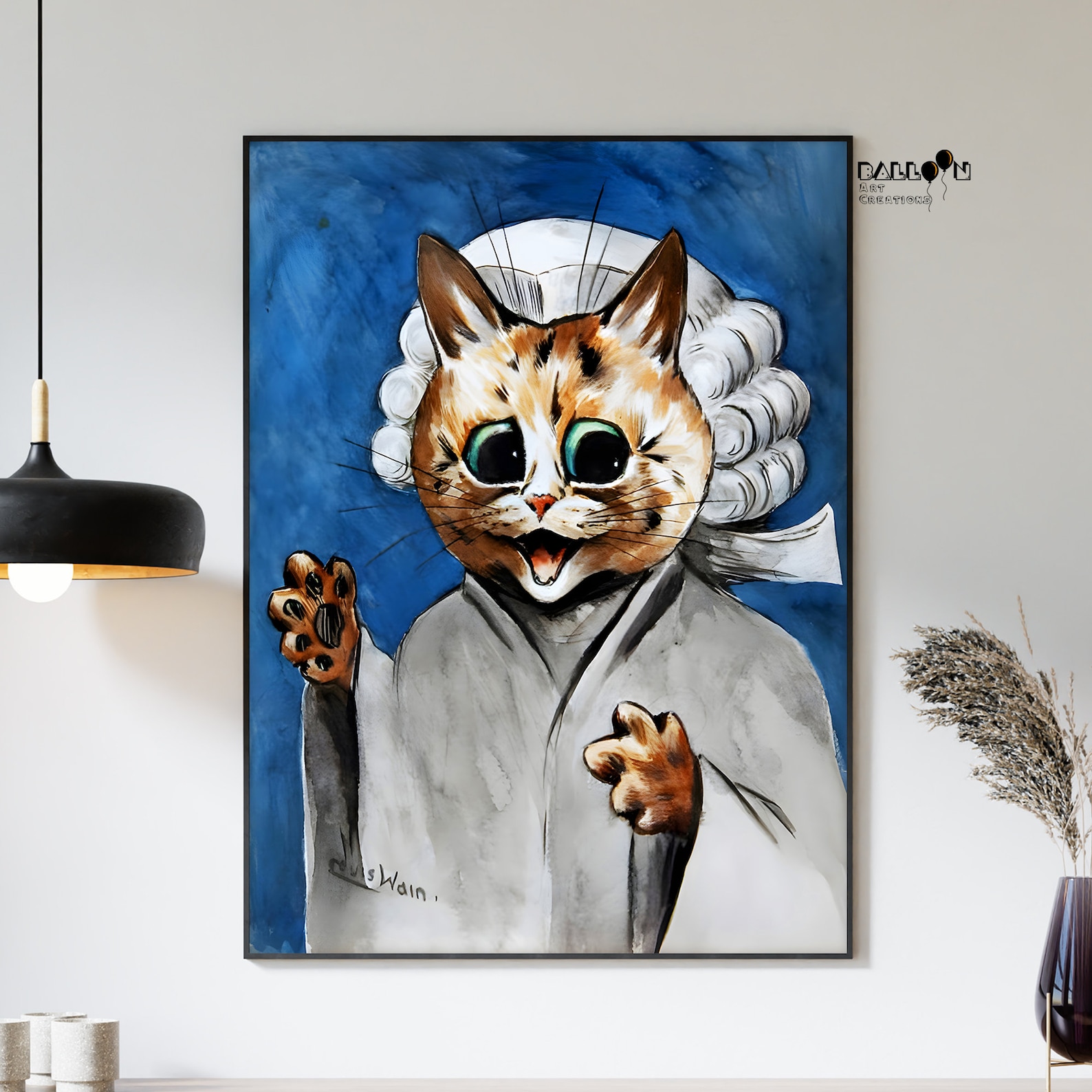 Louis Wain, the Barrister, Louis Wain Cat Poster, Illustration Poster ...