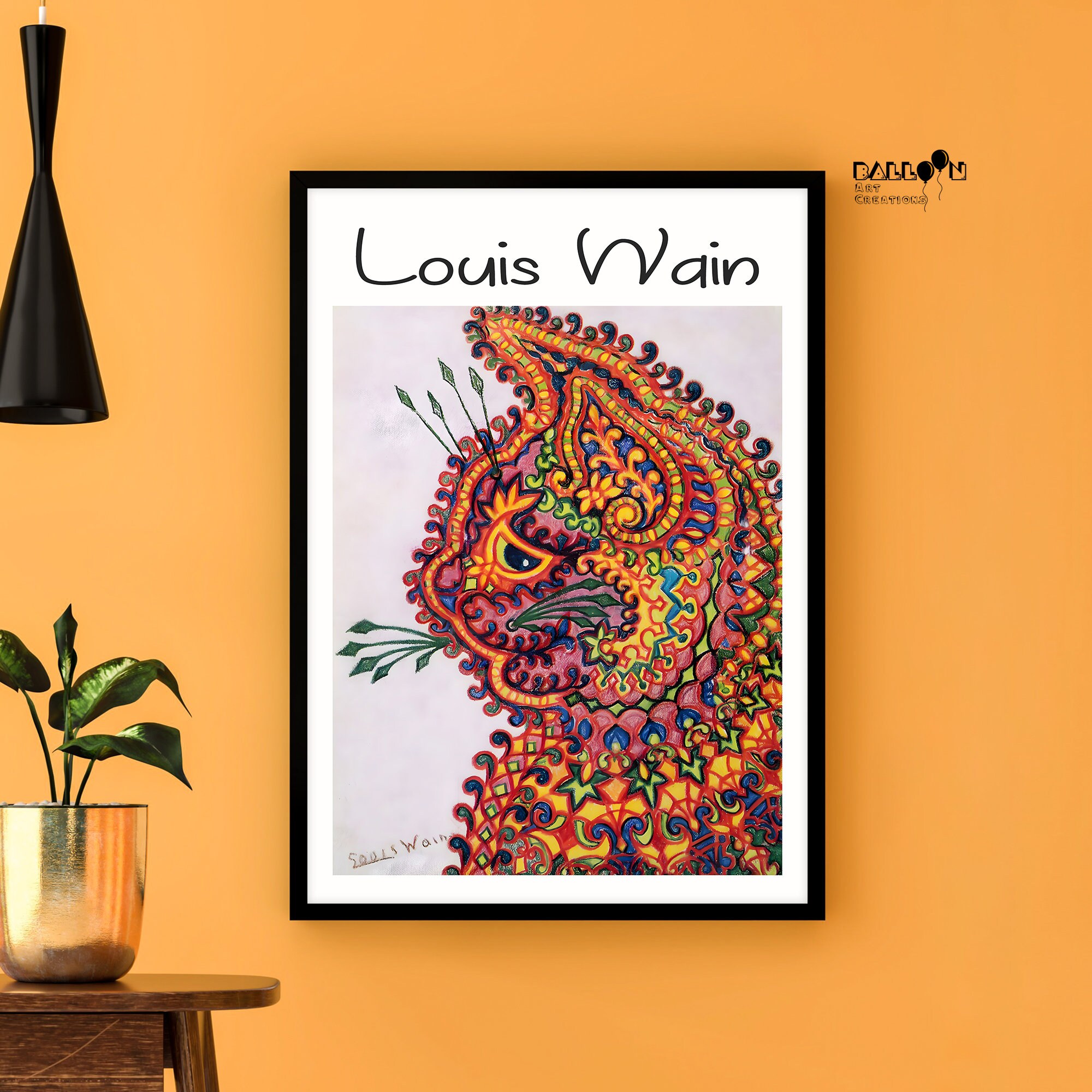 Louis Wain, Louis Wain Cat Poster, Classic Art Print, Home Wall Art ...