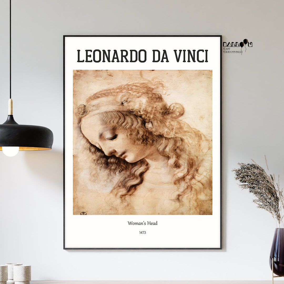 Leonardo Da Vinci, Woman's Head, 1473, Da Vinci Print, Famous Paintings ...