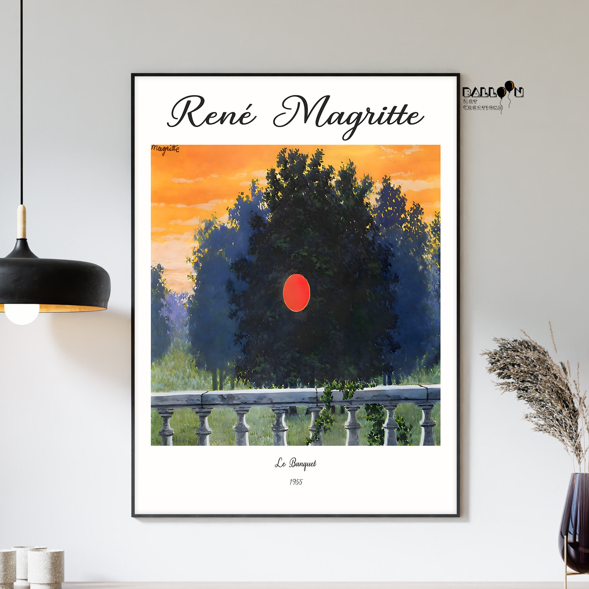 Rene Magritte, Le Banquet, 1955, Rene Magritte Poster, Portrait Poster ...