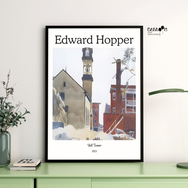 Edward Hopper, Bell Tower, 1923, Hopper Wall Poster, Tower Poster, Wall ...