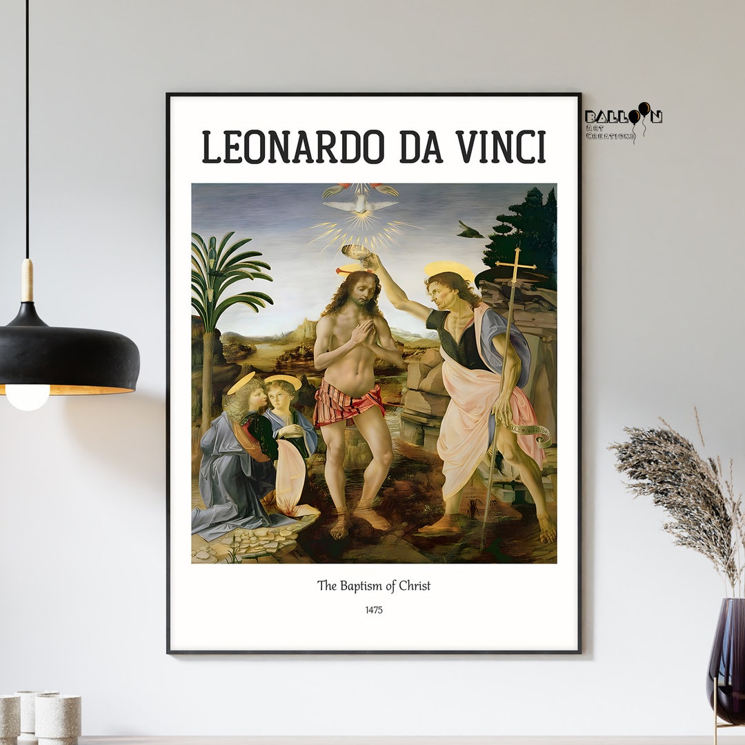 Leonardo Da Vinci, the Baptism of Christ, 1475, Da Vinci Print ...