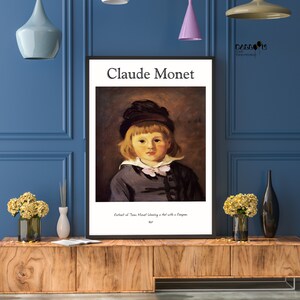 Claude Monet, Portrait of Jean Monet Wearing A Hat With A Pompom, 1869 ...