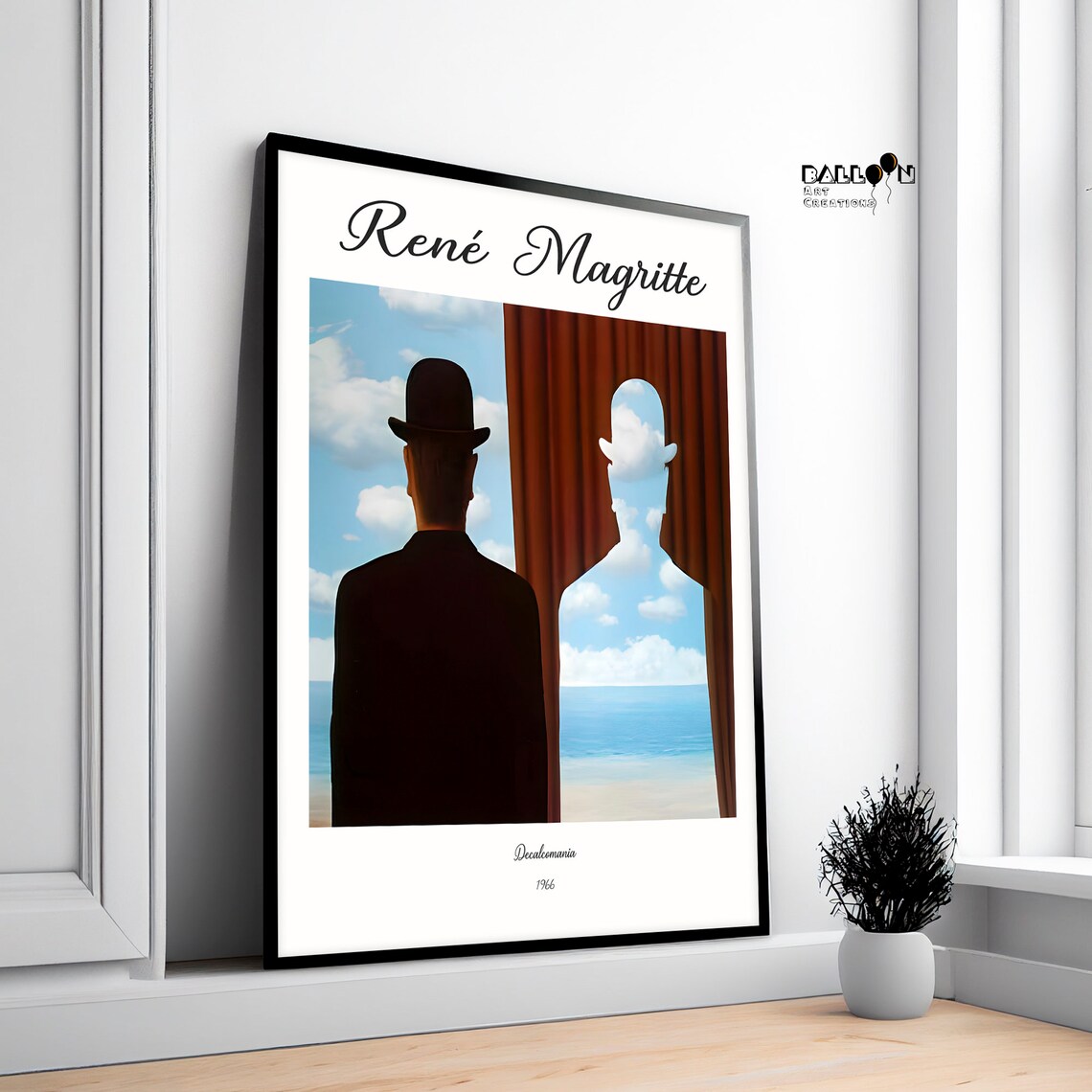 Rene Magritte, Decalcomania, 1966, Rene Magritte Poster, Portrait Poster, Surrealism Art, Wall ...