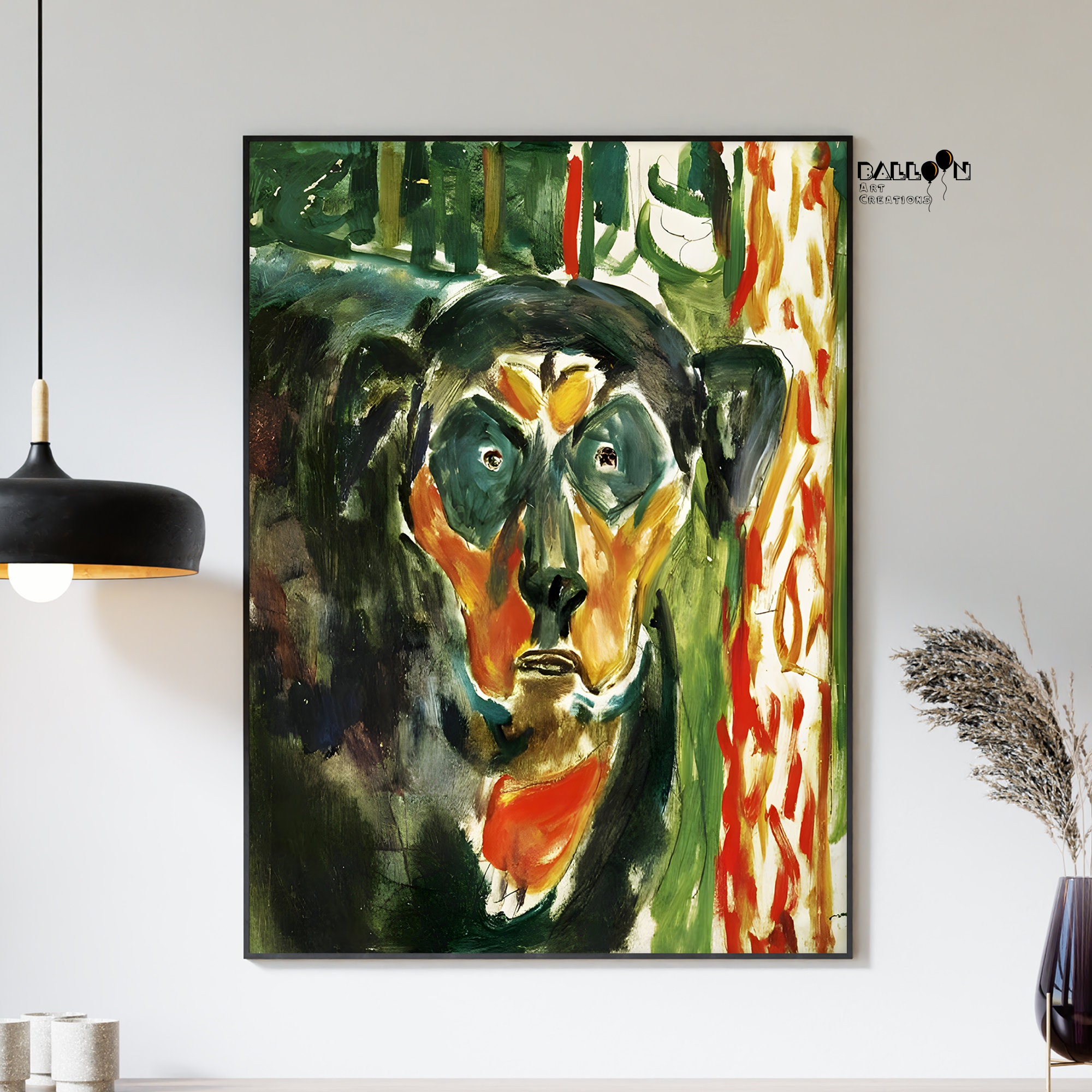 Edvard Munch, Head of a Dog, 1930, Edvard Munch Print, Portrait Art ...