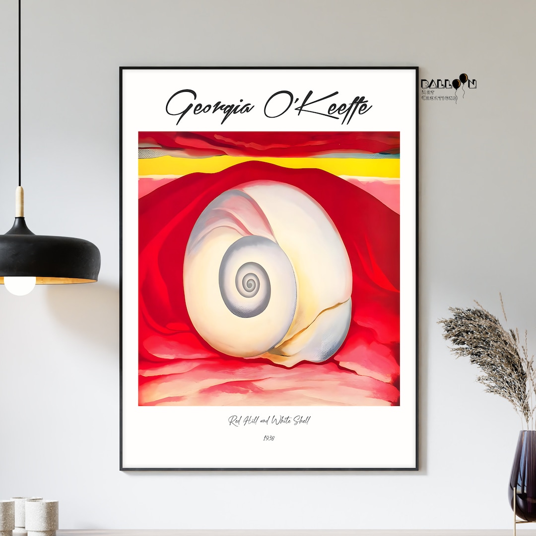 Georgia O Keeffe, Red Hill and White Shell, 1938, O'keeffe Print ...
