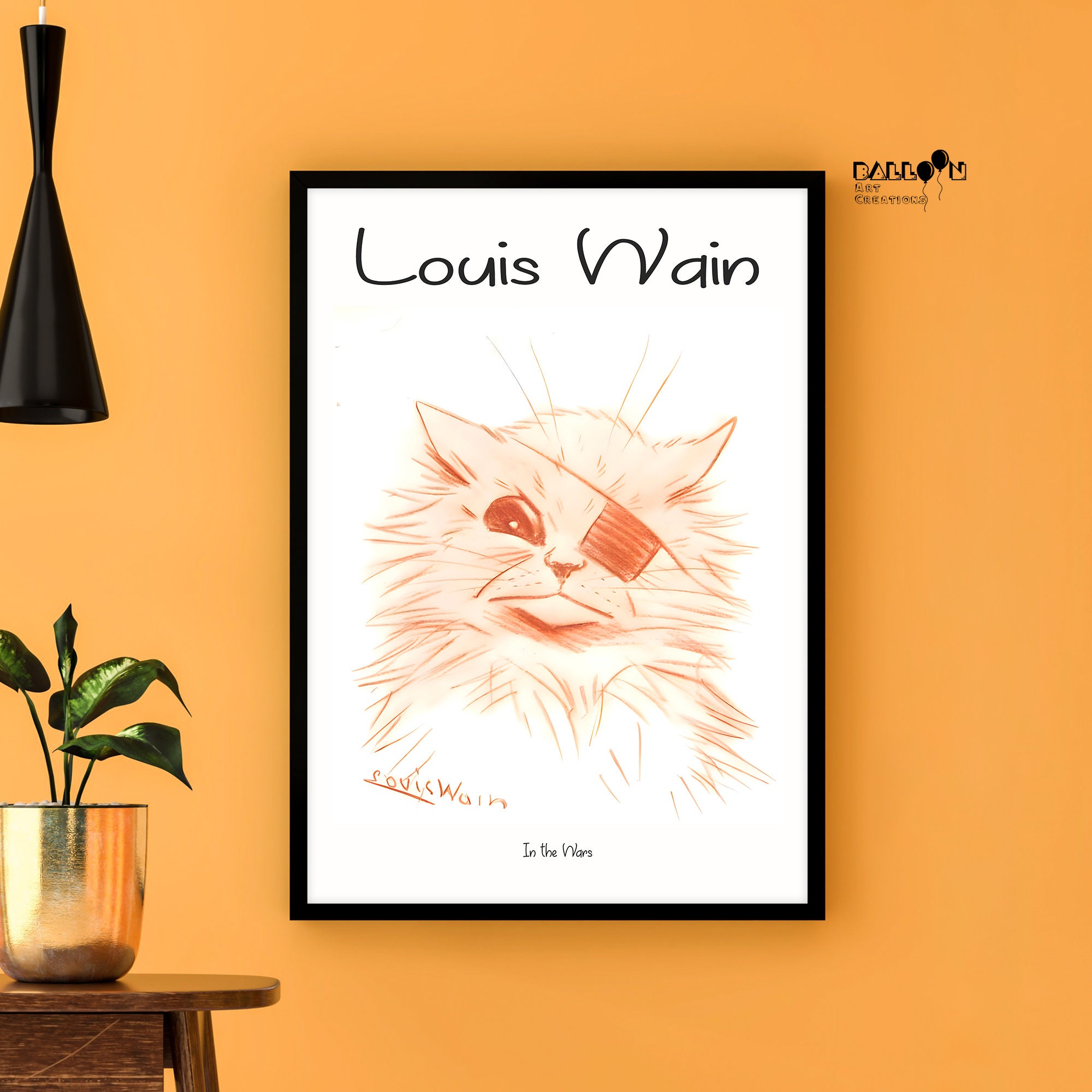 Louis Wain, in the Wars, Louis Wain Cat Poster, Exhibition Art Poster ...