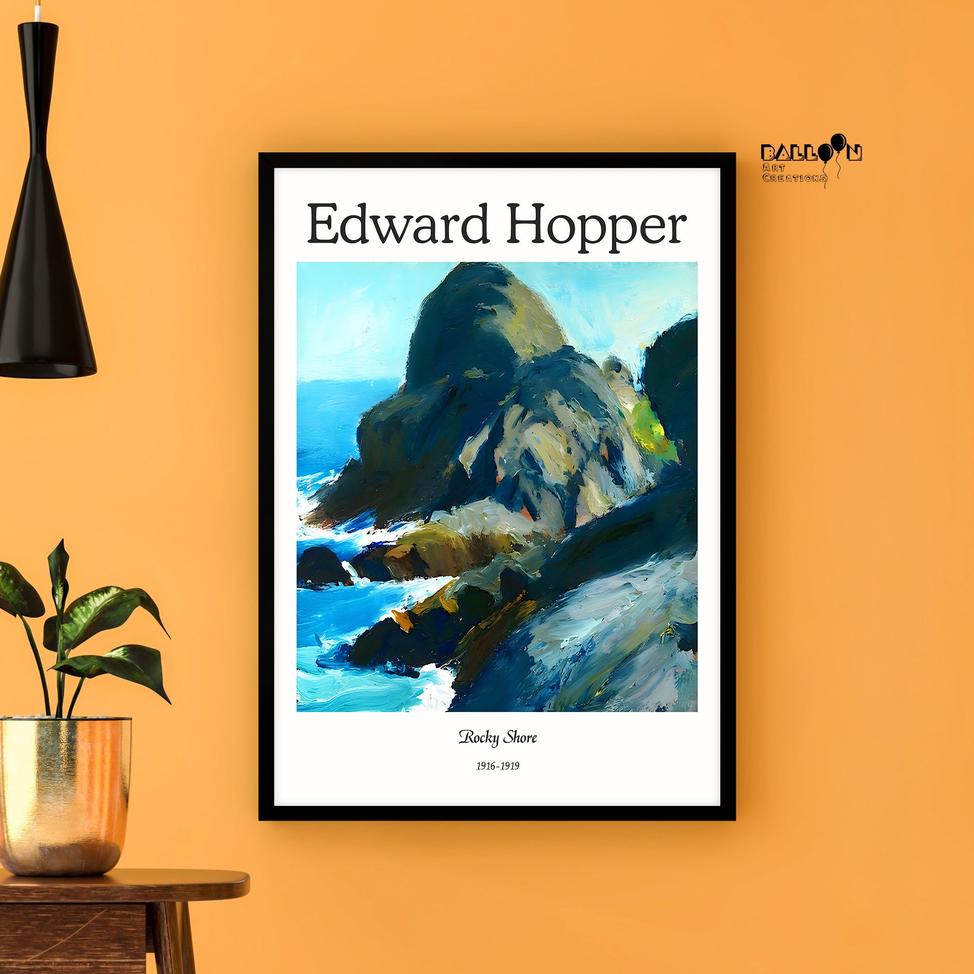 Edward Hopper, Rocky Shore, 1916-1919, Hopper Wall Poster, Exhibition ...