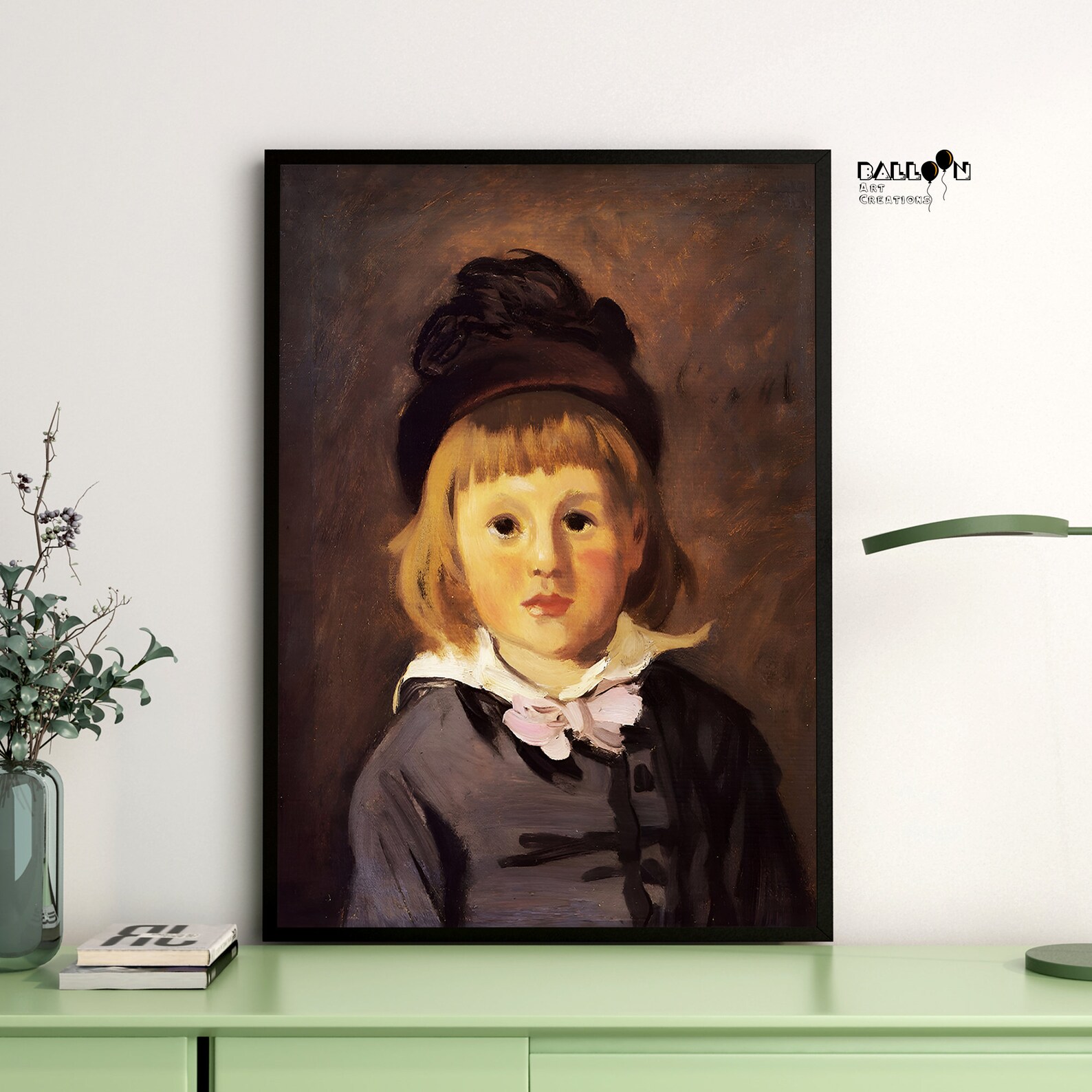 Claude Monet, Portrait of Jean Monet Wearing A Hat With A Pompom ...