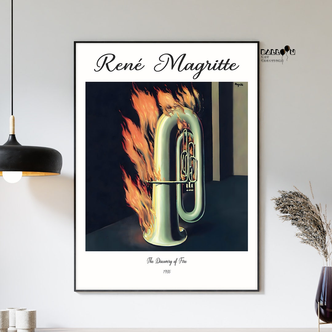 Rene Magritte, the Discovery of Fire, 1935, Rene Magritte Poster ...