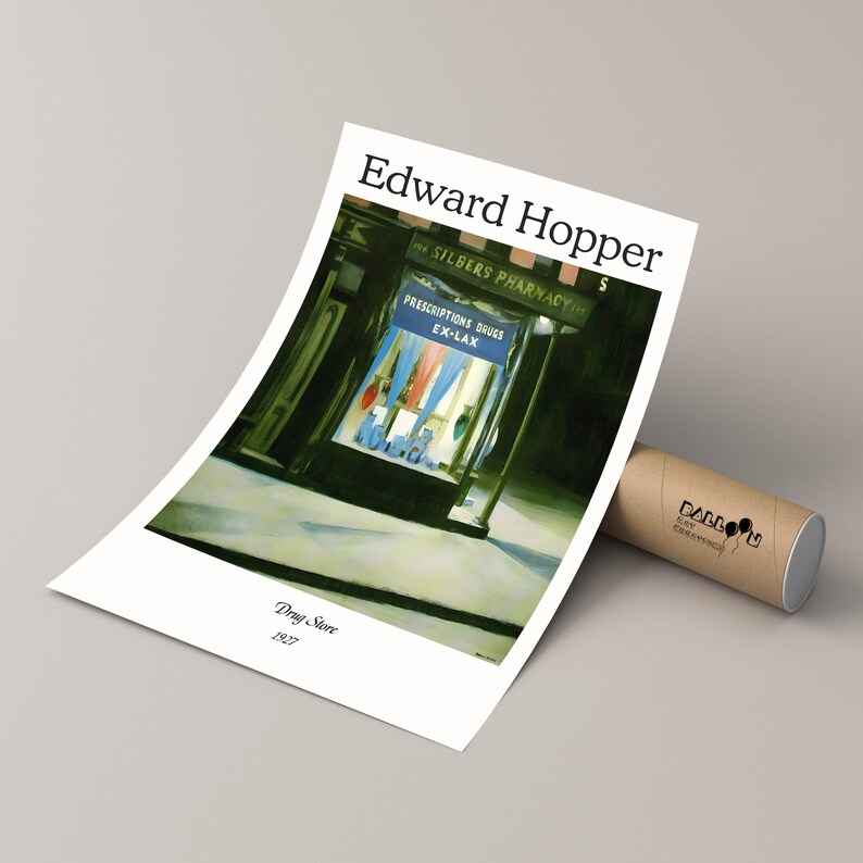 Edward Hopper, Drug Store, 1927, Edward Hopper Poster, Modern Wall Art ...