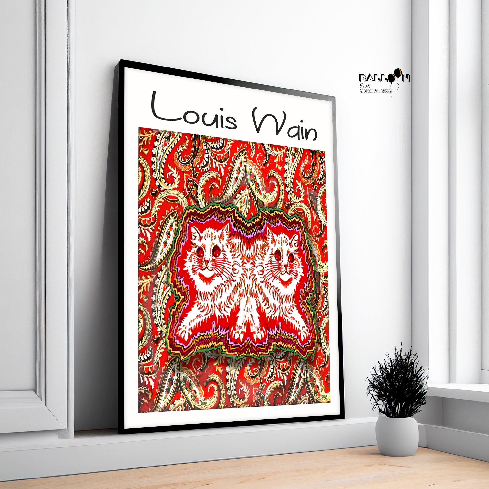 Louis Wain, Louis Wain Cat Poster, Illustration Poster, Animal Print ...