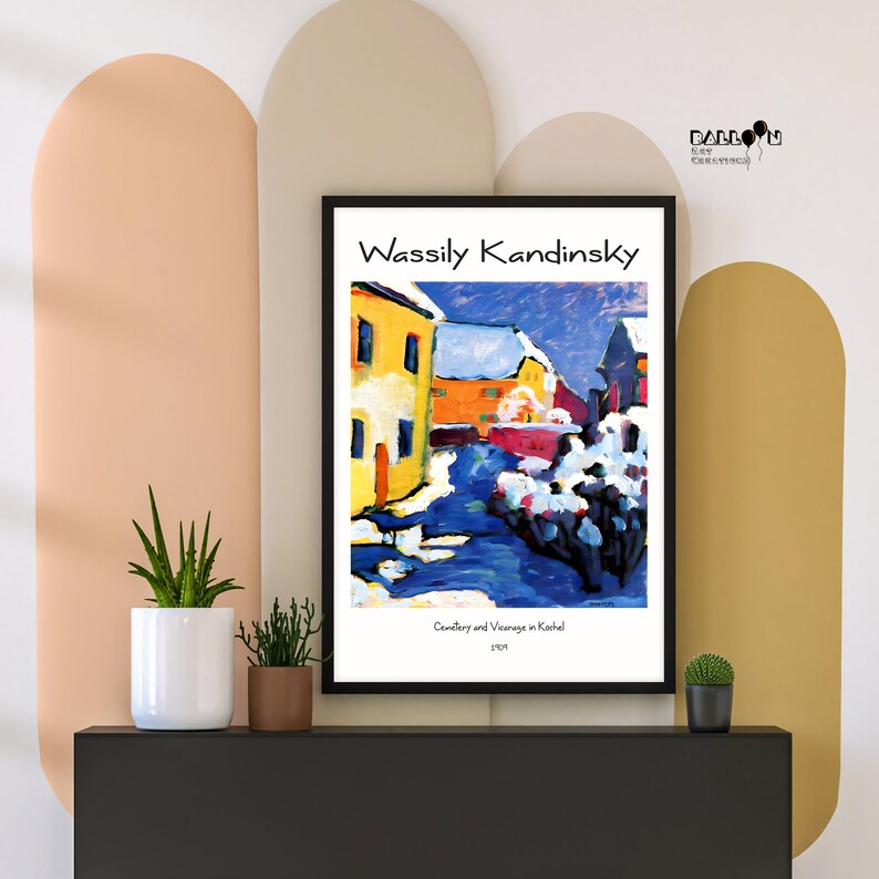 Wassily Kandinsky, Cemetery and Vicarage in Kochel, 1909, Kandinsky ...