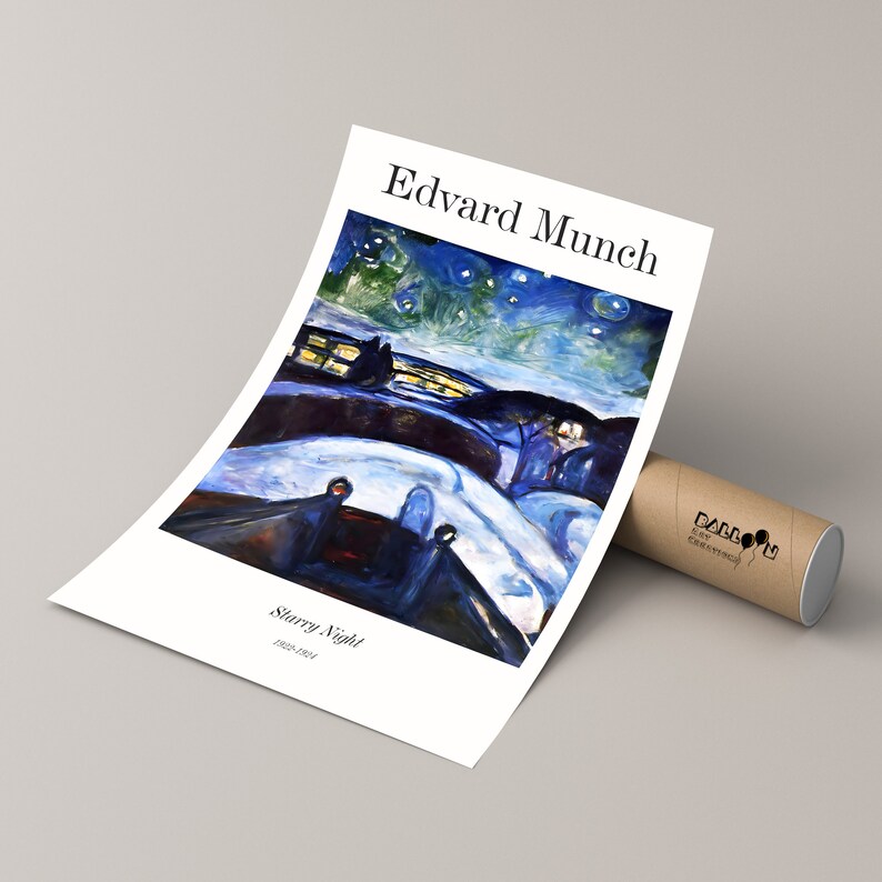 Edvard Munch, Starry Night, 1922-1924, Munch Wall Poster, Museum Print ... Edvard Munch, Starry Night, 1922-1924, Munch Wall Poster, Museum Print ...