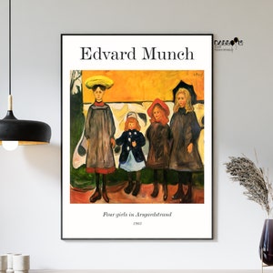 Edvard Munch, Four Girls in Arsgardstrand, 1903, Edvard Munch Art Print ...