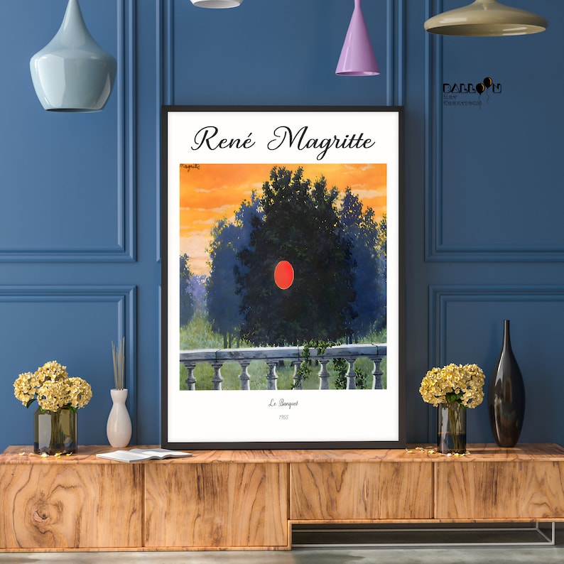 Rene Magritte, Le Banquet, 1955, Rene Magritte Poster, Portrait Poster ...