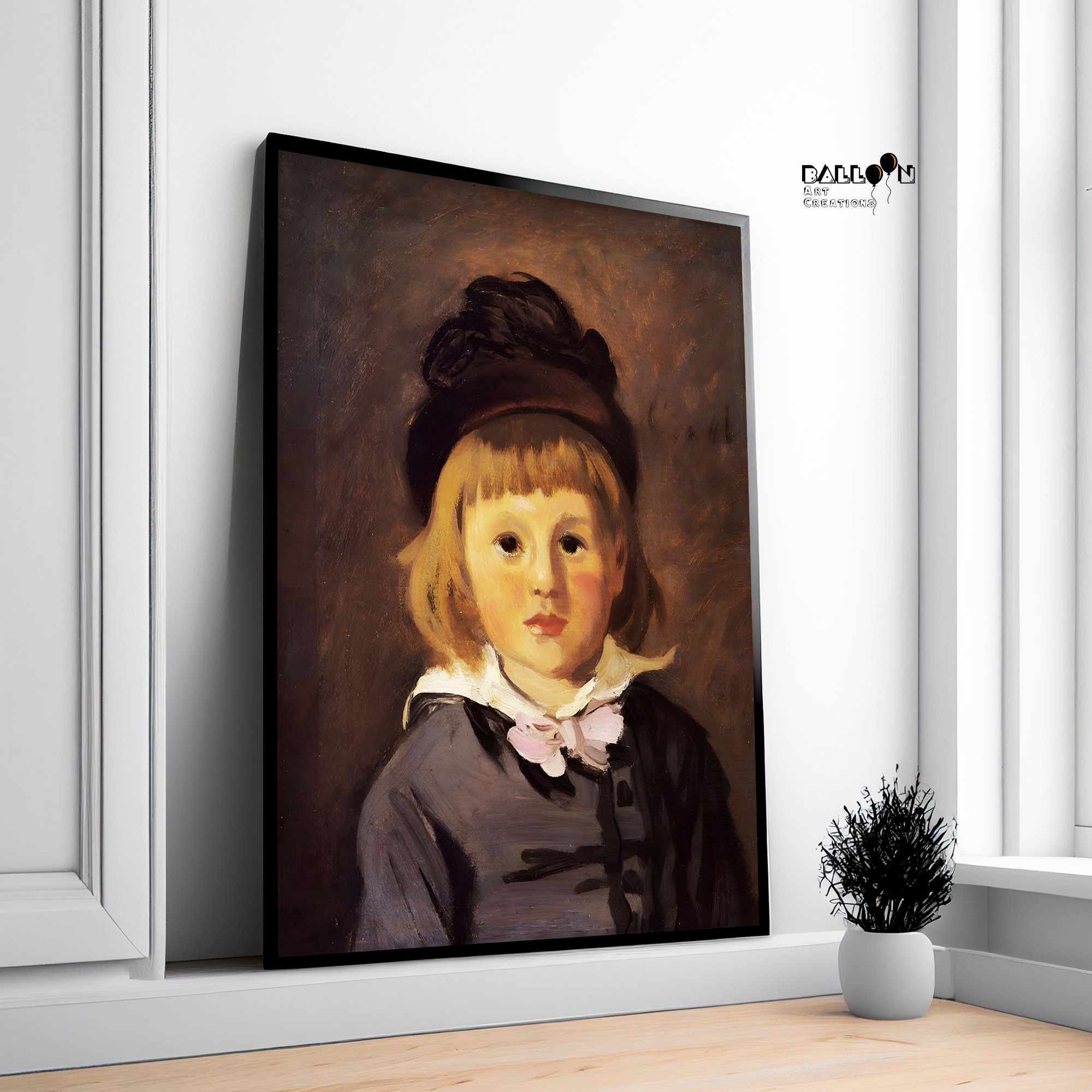 Claude Monet, Portrait of Jean Monet Wearing A Hat With A Pompom ...