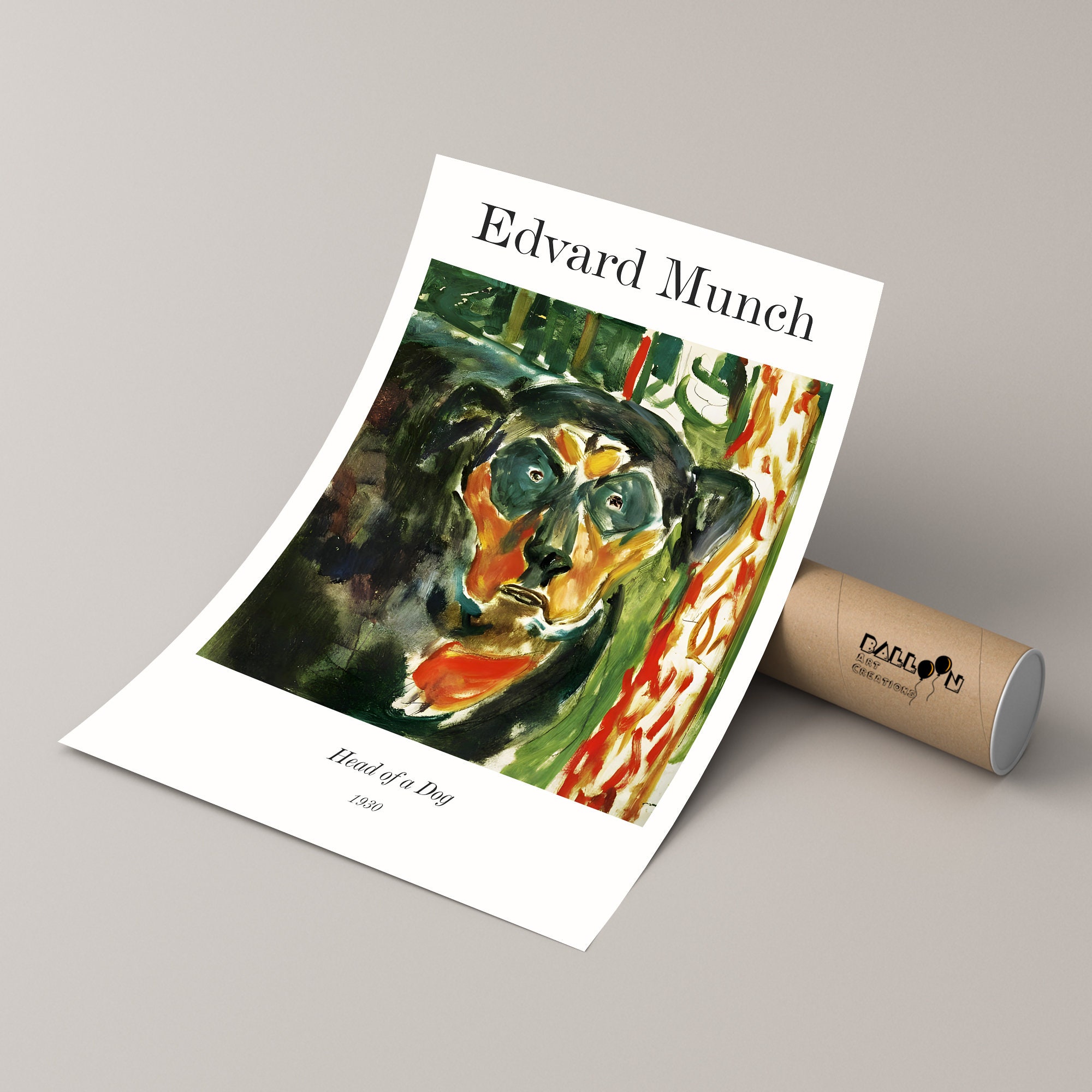 Edvard Munch, Head of a Dog, 1930, Edvard Munch Print, Munch Wall ...