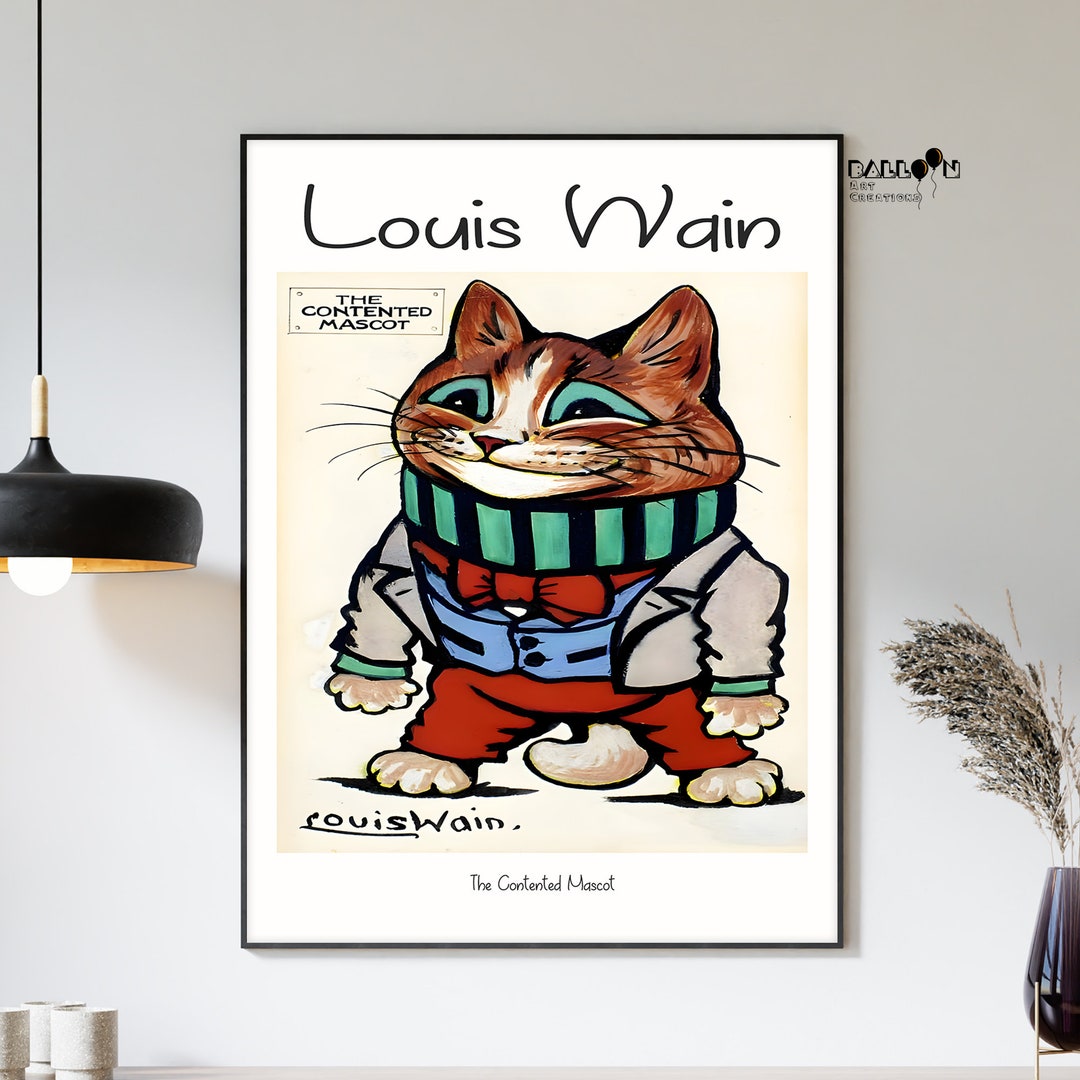Louis Wain, the Contented Mascot, Louis Wain Cat Poster, Illustration ...