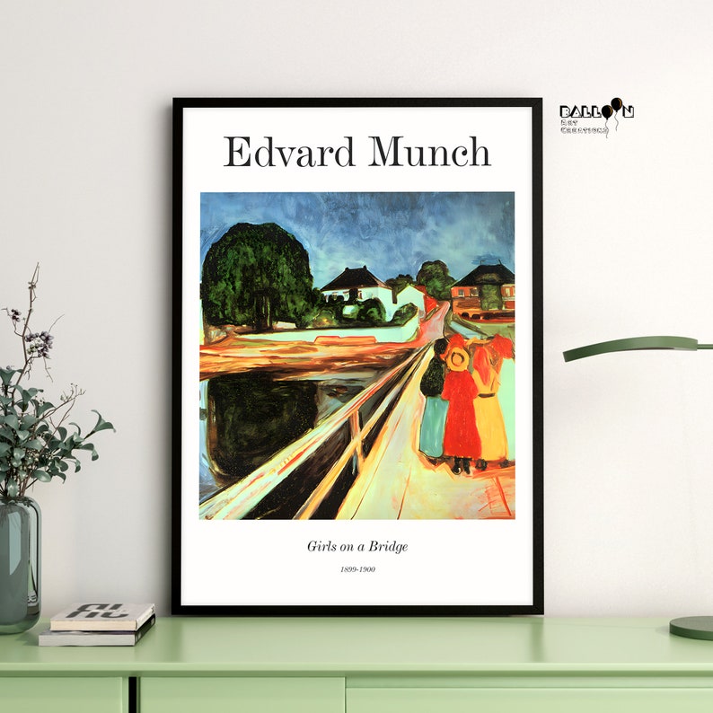 Edvard Munch, Girls on a Bridge, 1899-1900, Edvard Munch Poster, Wall ...