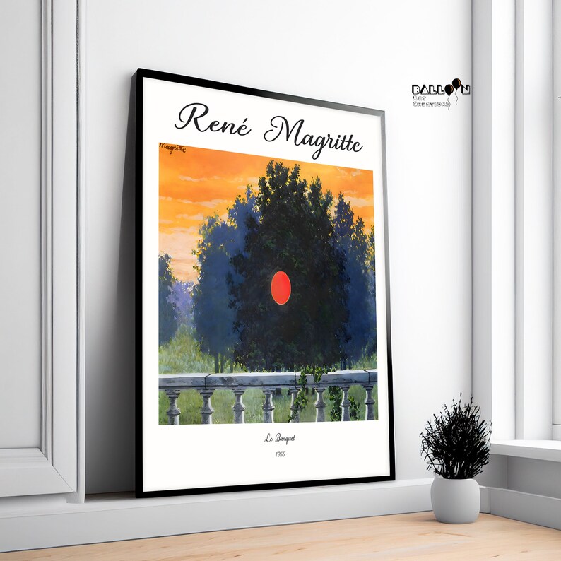 Rene Magritte, Le Banquet, 1955, Rene Magritte Poster, Portrait Poster ...