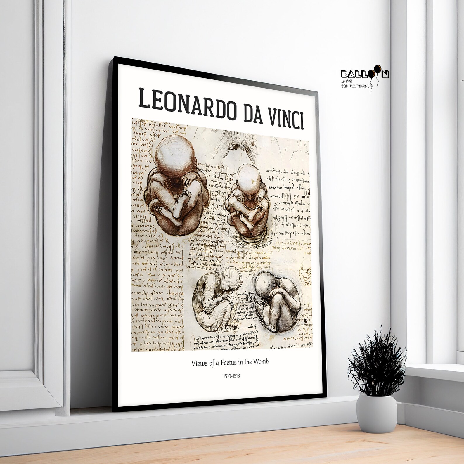 Leonardo Da Vinci, Views of a Foetus in the Womb, 1510-1513, Da Vinci ...
