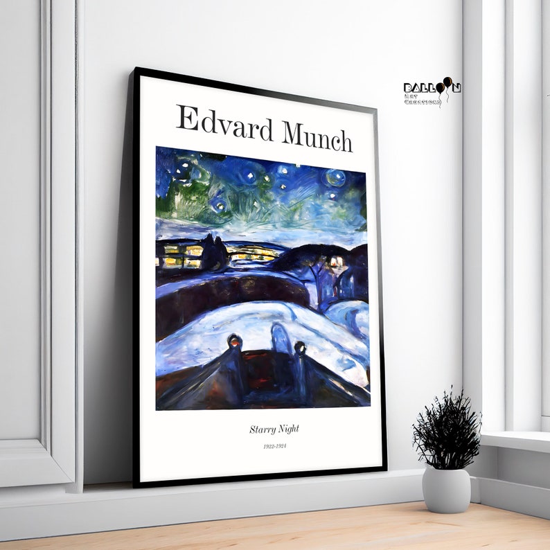Edvard Munch, Starry Night, 1922-1924, Munch Wall Poster, Museum Print ... Edvard Munch, Starry Night, 1922-1924, Munch Wall Poster, Museum Print ...