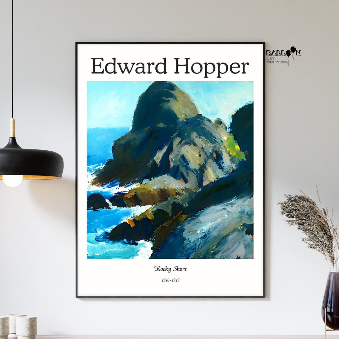 Edward Hopper, Rocky Shore, 1916-1919, Hopper Wall Poster, Exhibition ...