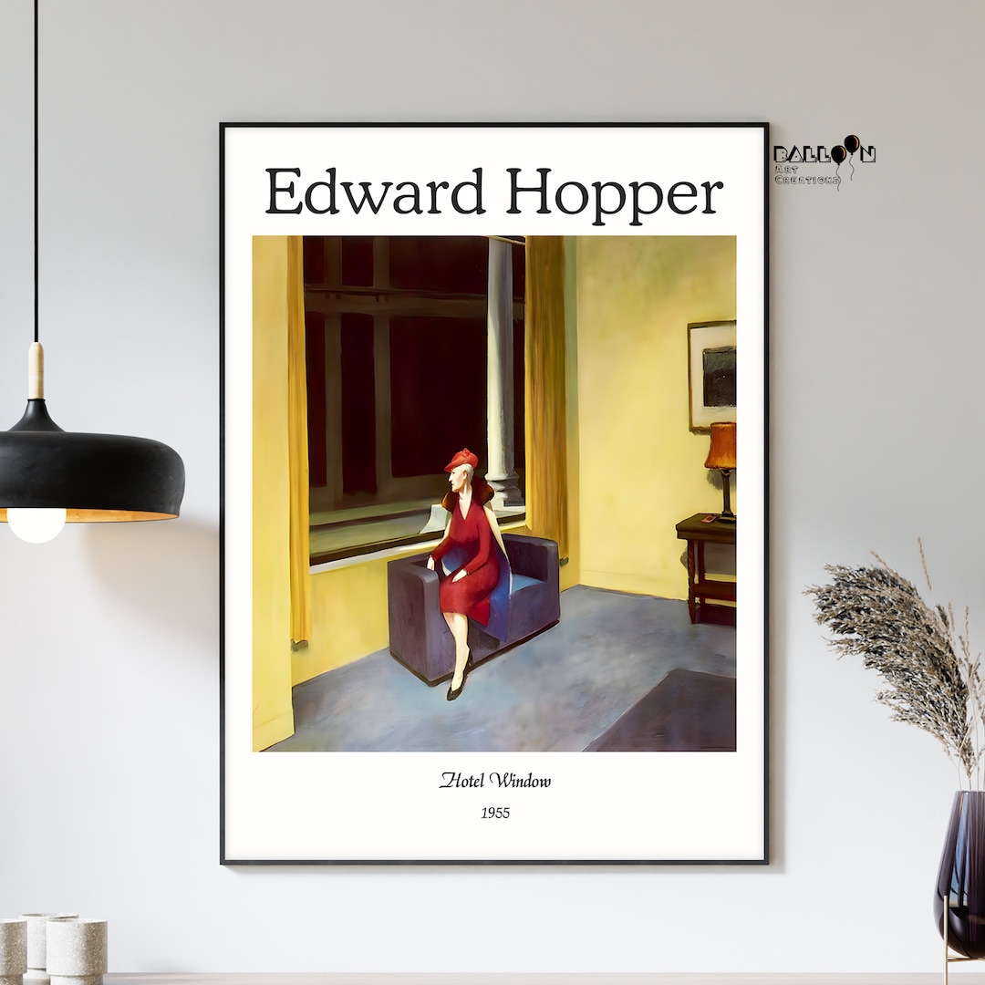 Edward Hopper, Hotel Window, 1955, Hopper Wall Print, Modern Wall Art, Exhibition Poster, Museum ...