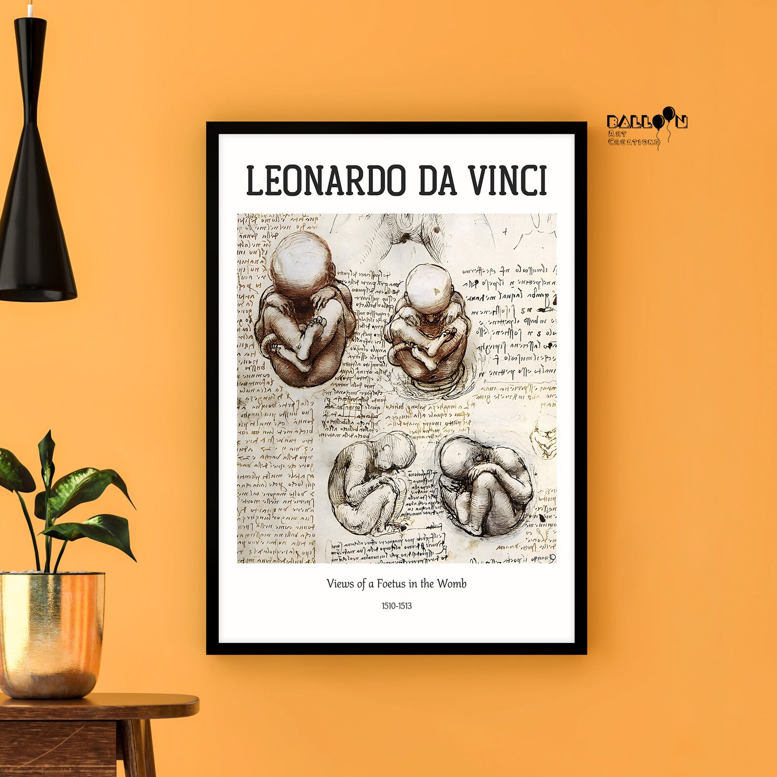 Leonardo Da Vinci, Views of a Foetus in the Womb, 1510-1513, Da Vinci ...