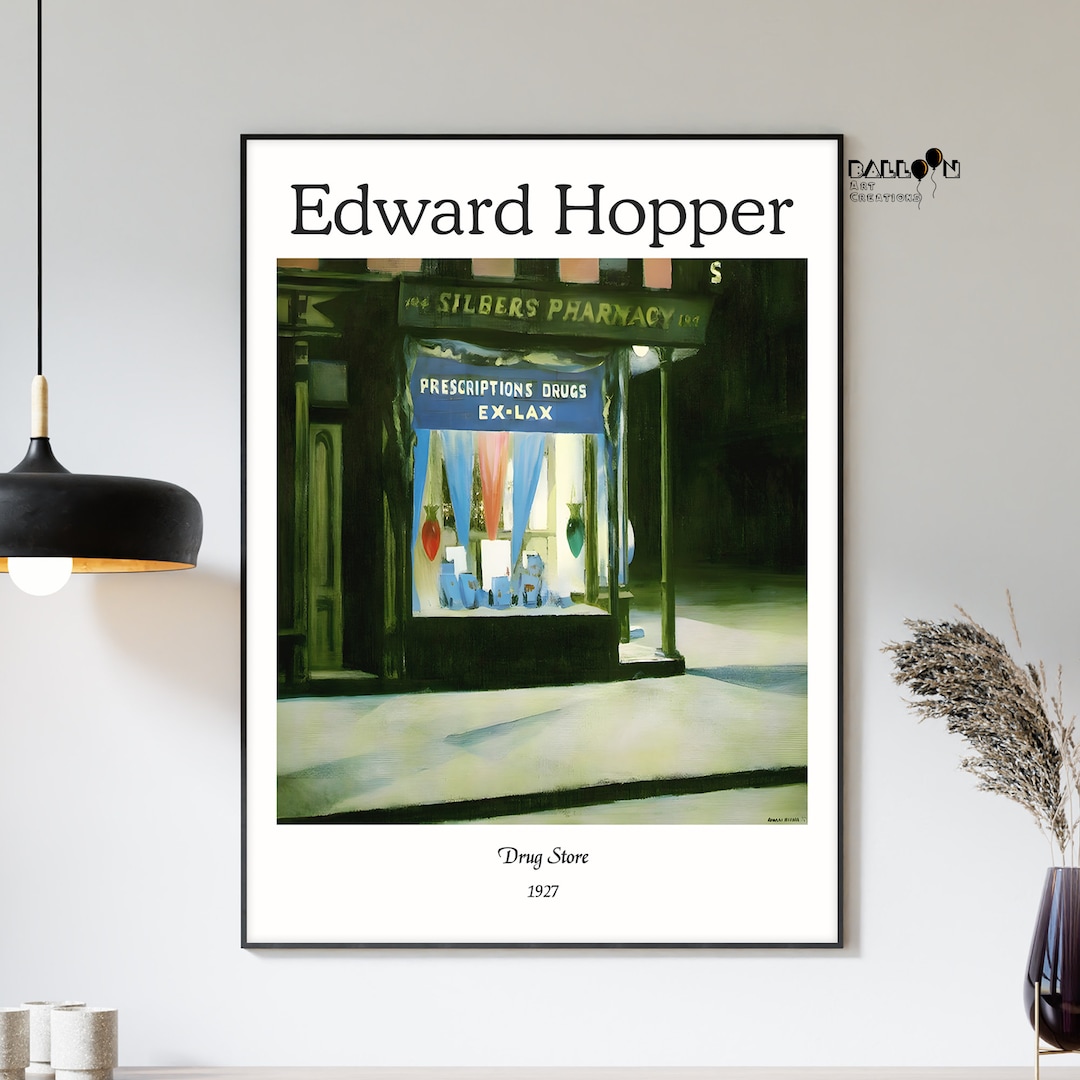Edward Hopper, Drug Store, 1927, Edward Hopper Poster, Modern Wall Art ...