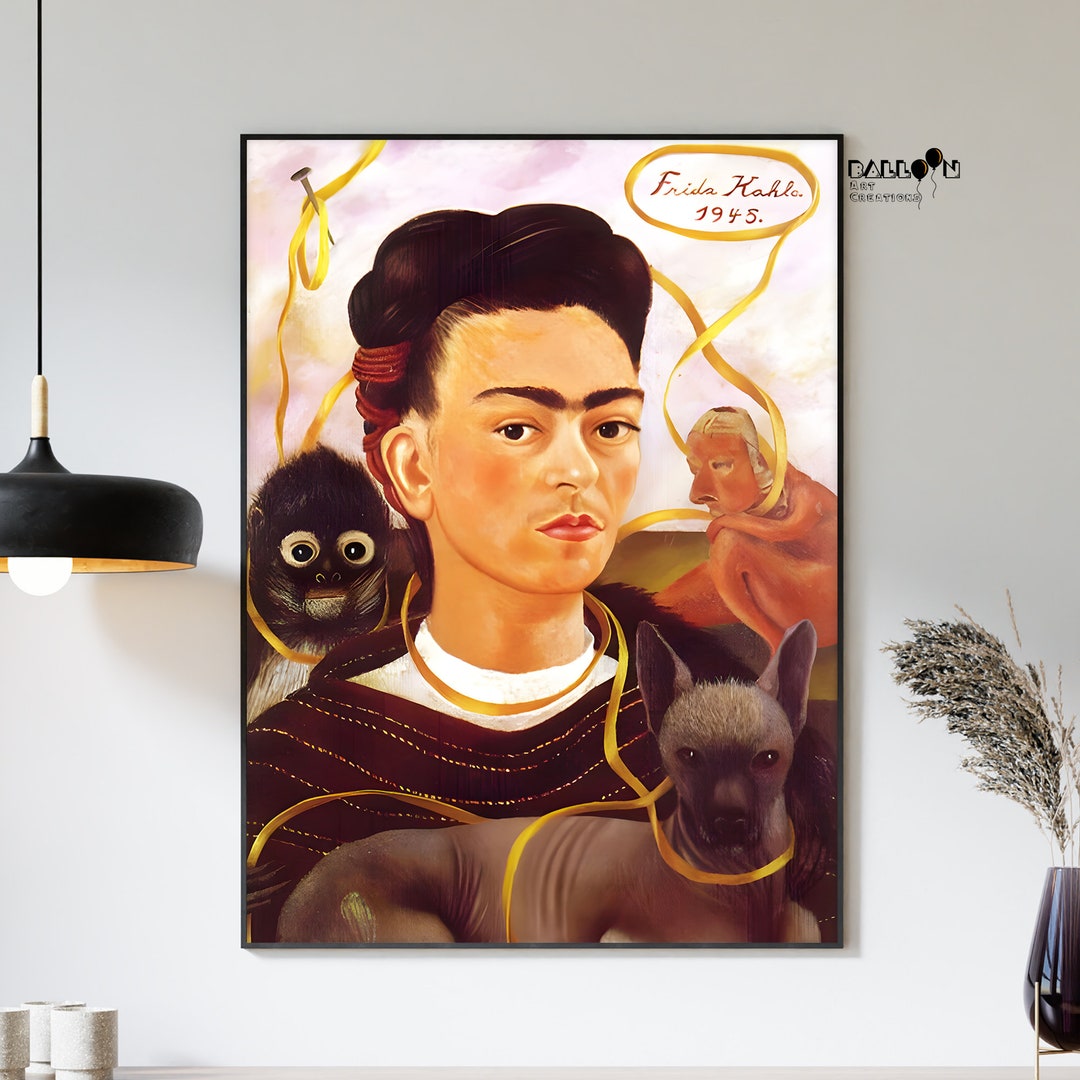 Frida Kahlo, Autorretrato Con Changuito, 1945, Frida Kahlo Print ...
